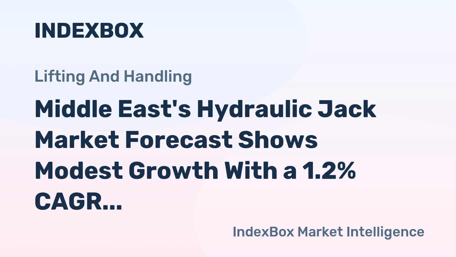 Middle East's Hydraulic Jack Market Forecast Shows Modest Growth With a 1.2% CAGR in Value
