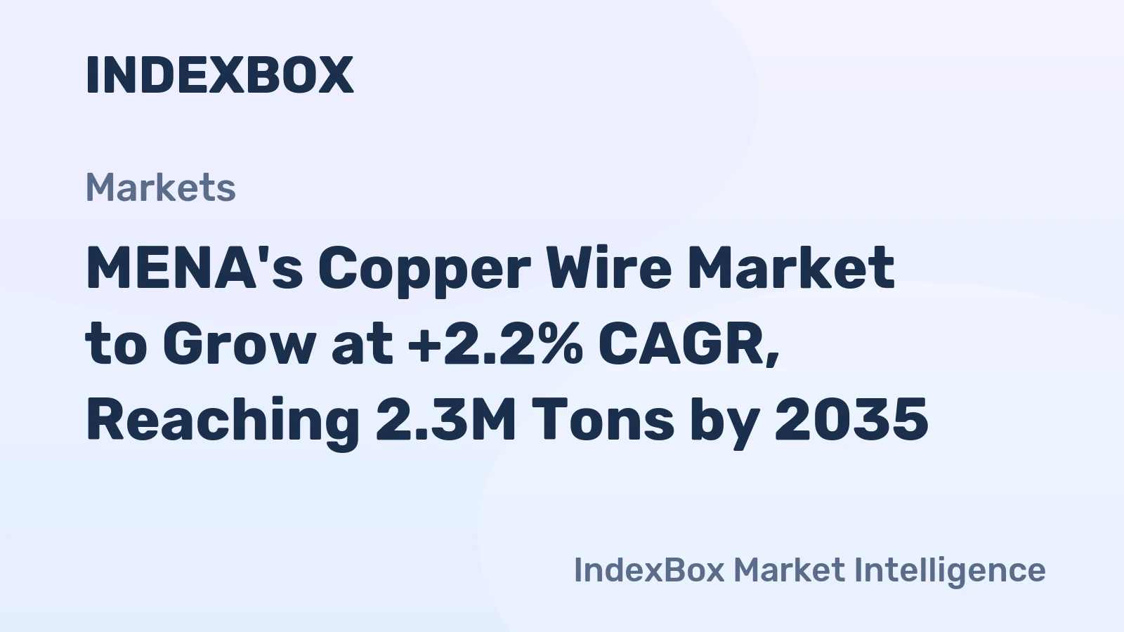 MENA's Copper Wire Market to Grow at +2.2% CAGR, Reaching 2.3M Tons by 2035