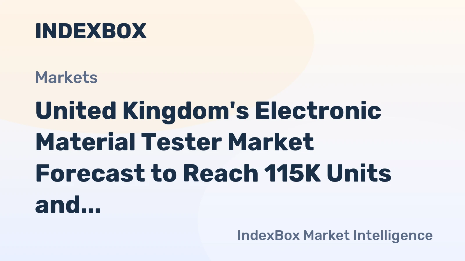 United Kingdom's Electronic Material Tester Market Forecast to Reach 115K Units and $362M by 2035