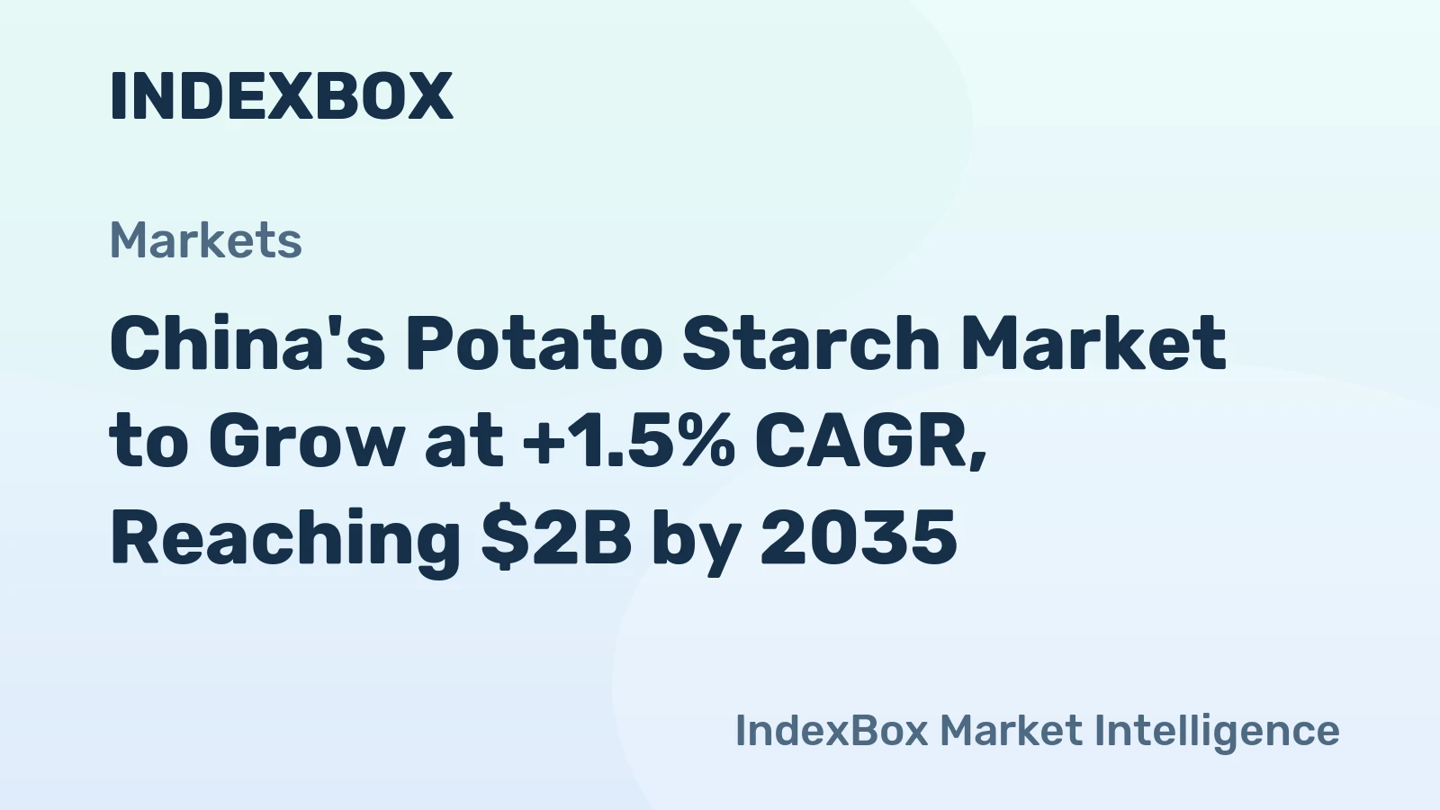 China's Potato Starch Market to Grow at +1.5% CAGR, Reaching $2B by 2035
