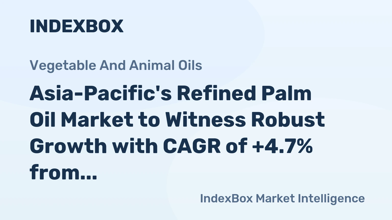 Asia-Pacific's Refined Palm Oil Market to Witness Robust Growth with CAGR of +4.7% from 2024 to 2035