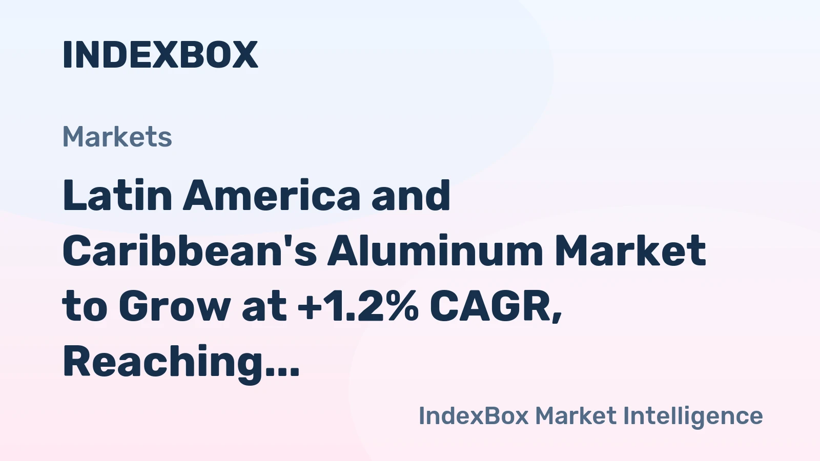 Latin America and Caribbean's Aluminum Market to Grow at +1.2% CAGR, Reaching $6.1B by 2035