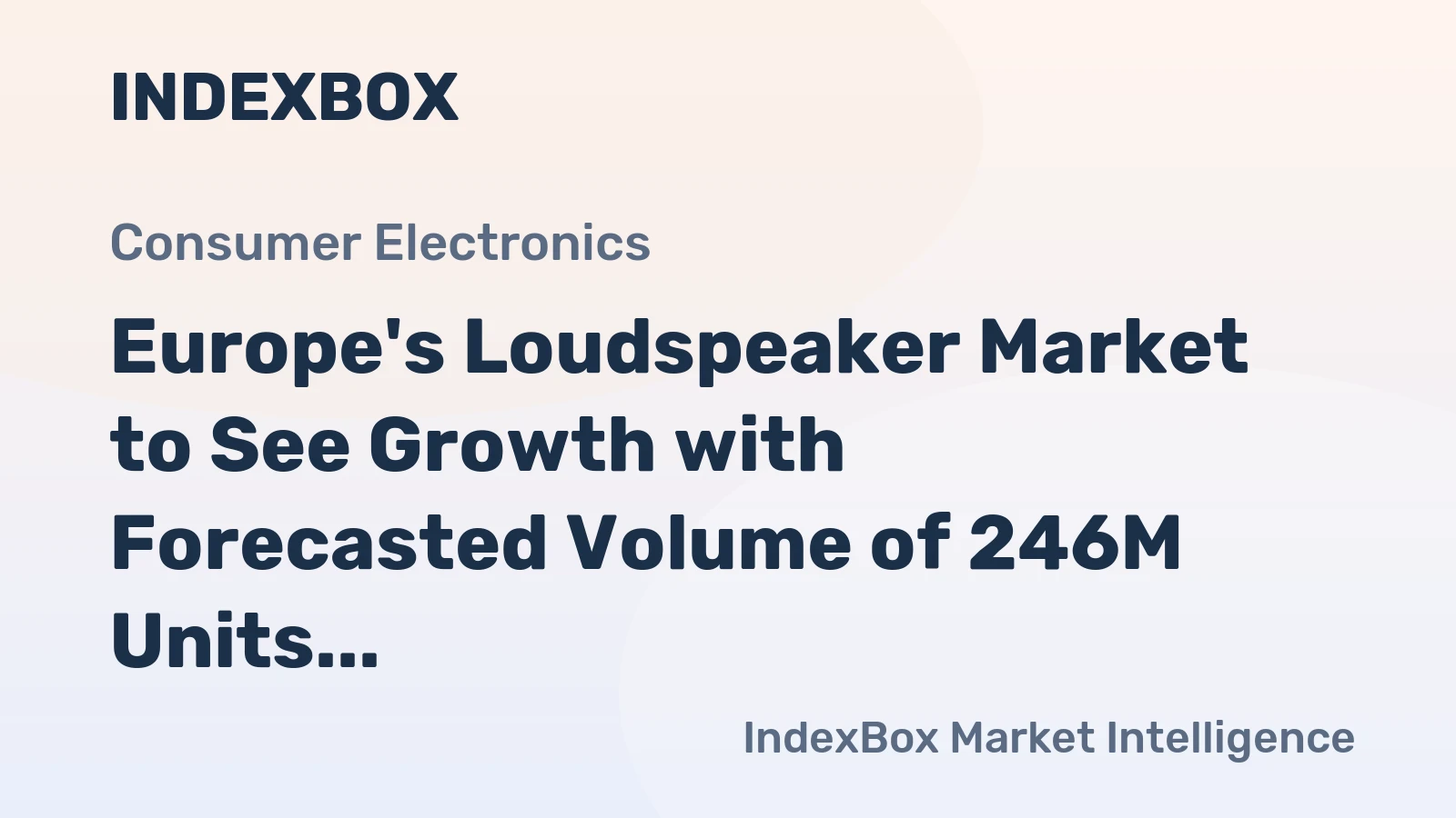 Europe's Loudspeaker Market to See Growth with Forecasted Volume of 246M Units and Value of $4.9B by 2035