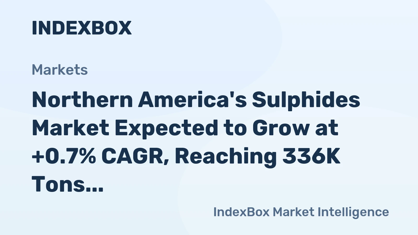 Northern America's Sulphides Market Expected to Grow at +0.7% CAGR, Reaching 336K Tons by 2035