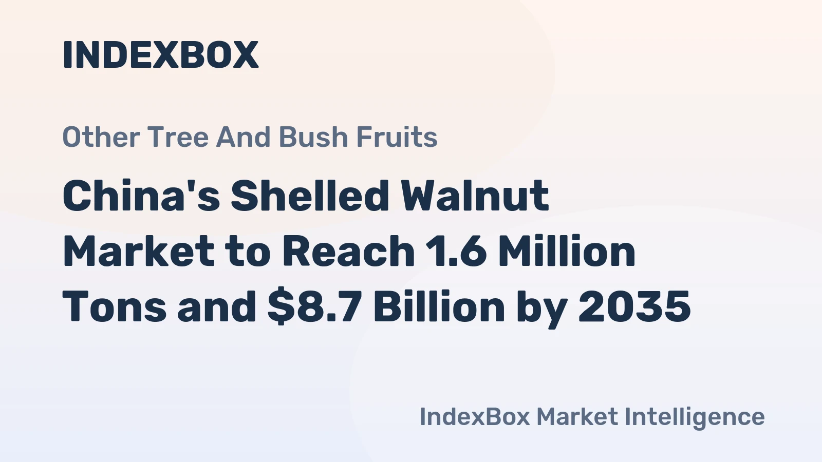 China's Shelled Walnut Market to Reach 1.6 Million Tons and $8.7 Billion by 2035