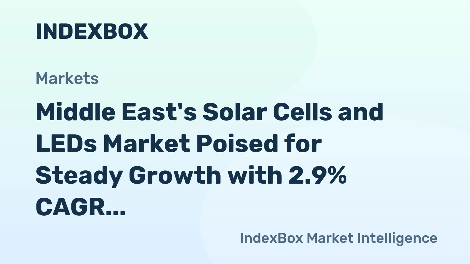 Middle East's Solar Cells and LEDs Market Poised for Steady Growth with 2.9% CAGR in Value Through 2035