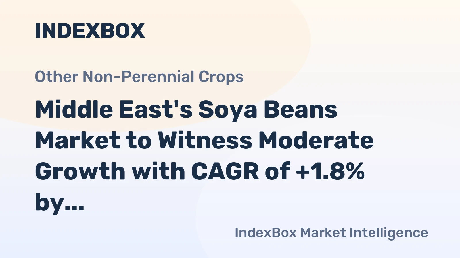 Middle East's Soya Beans Market to Witness Moderate Growth with CAGR of +1.8% by 2035