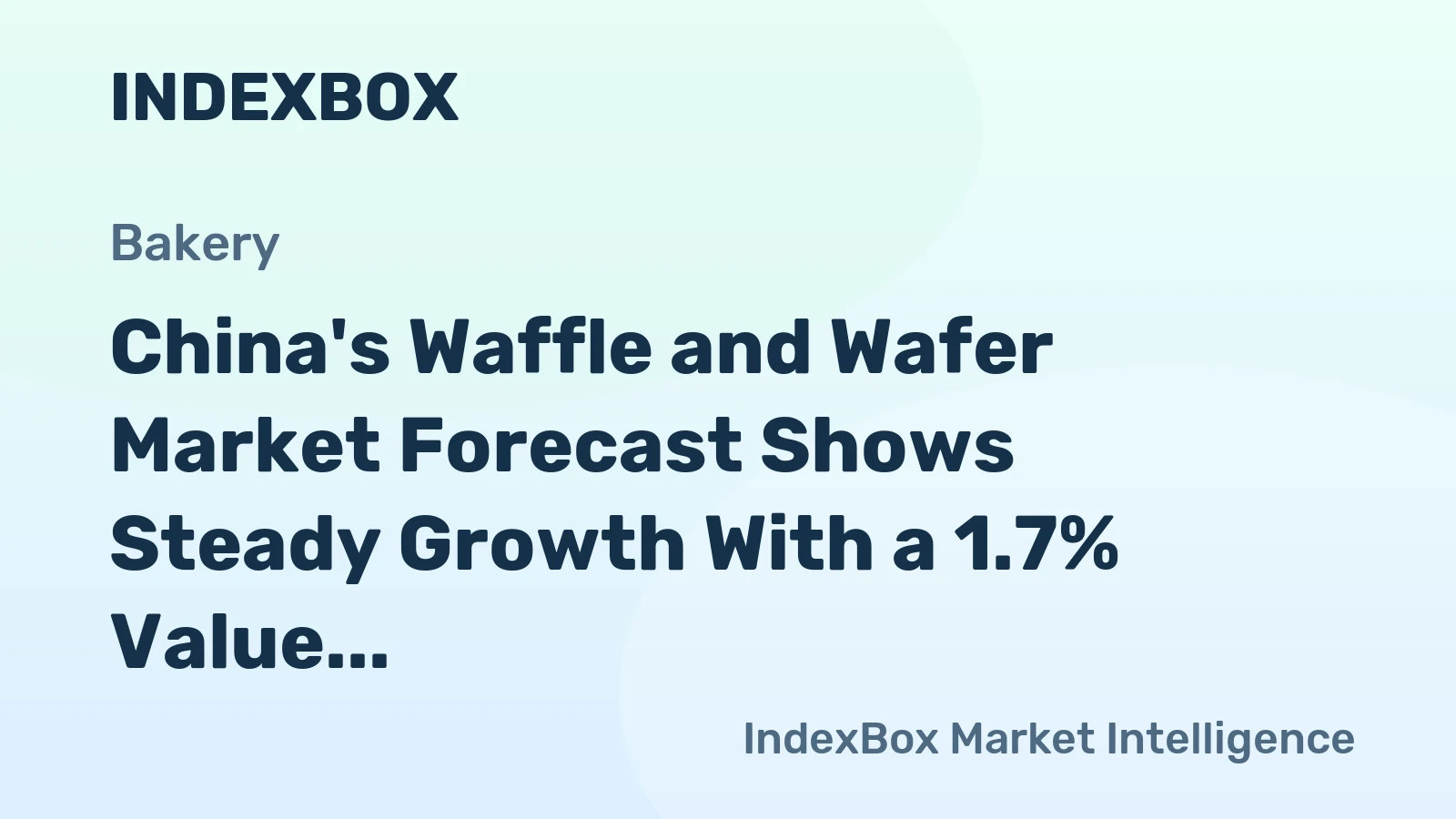 China's Waffle and Wafer Market Forecast Shows Steady Growth With a 1.7% Value CAGR Through 2035