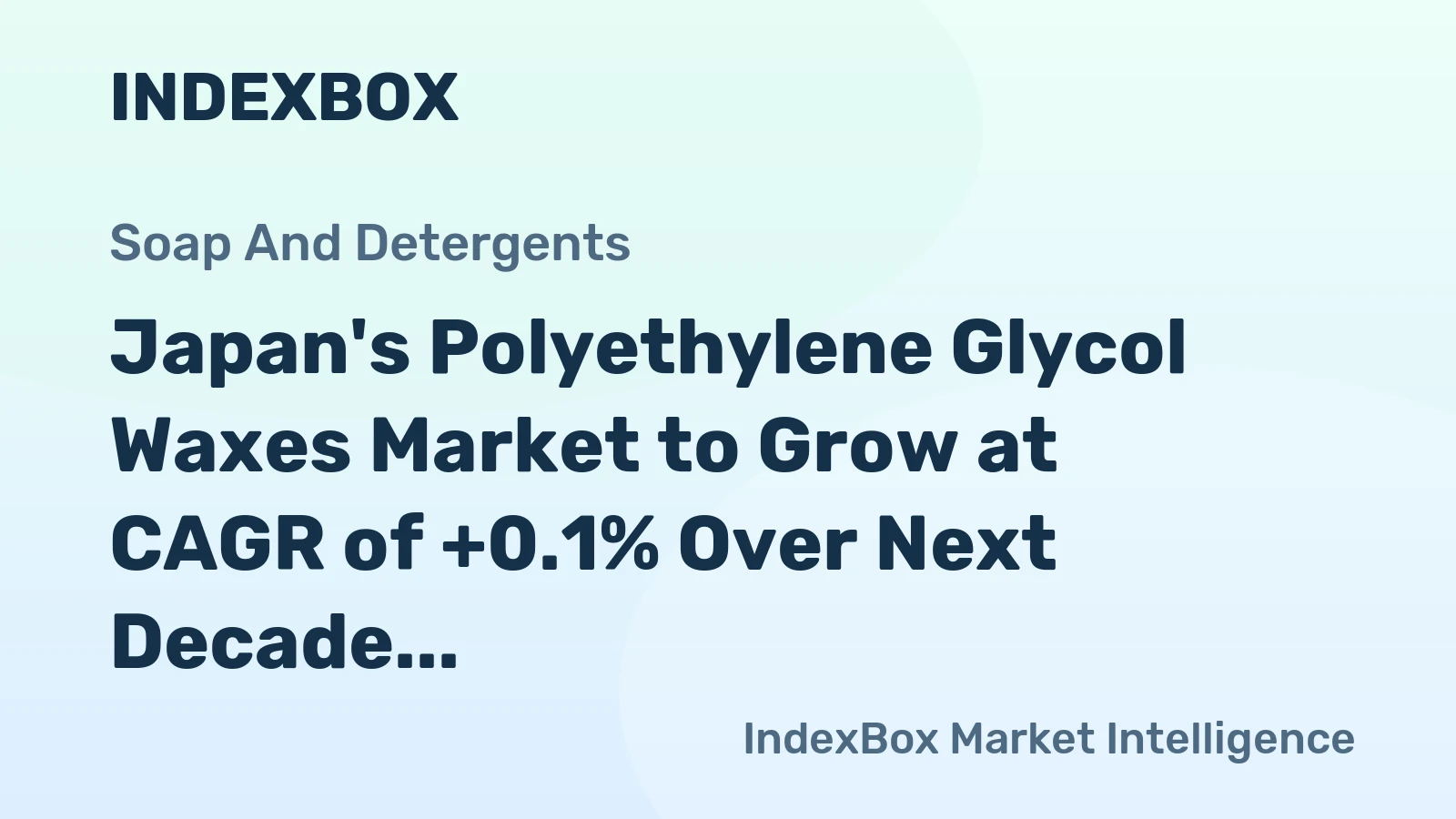 Japan's Polyethylene Glycol Waxes Market to Grow at CAGR of +0.1% Over Next Decade
