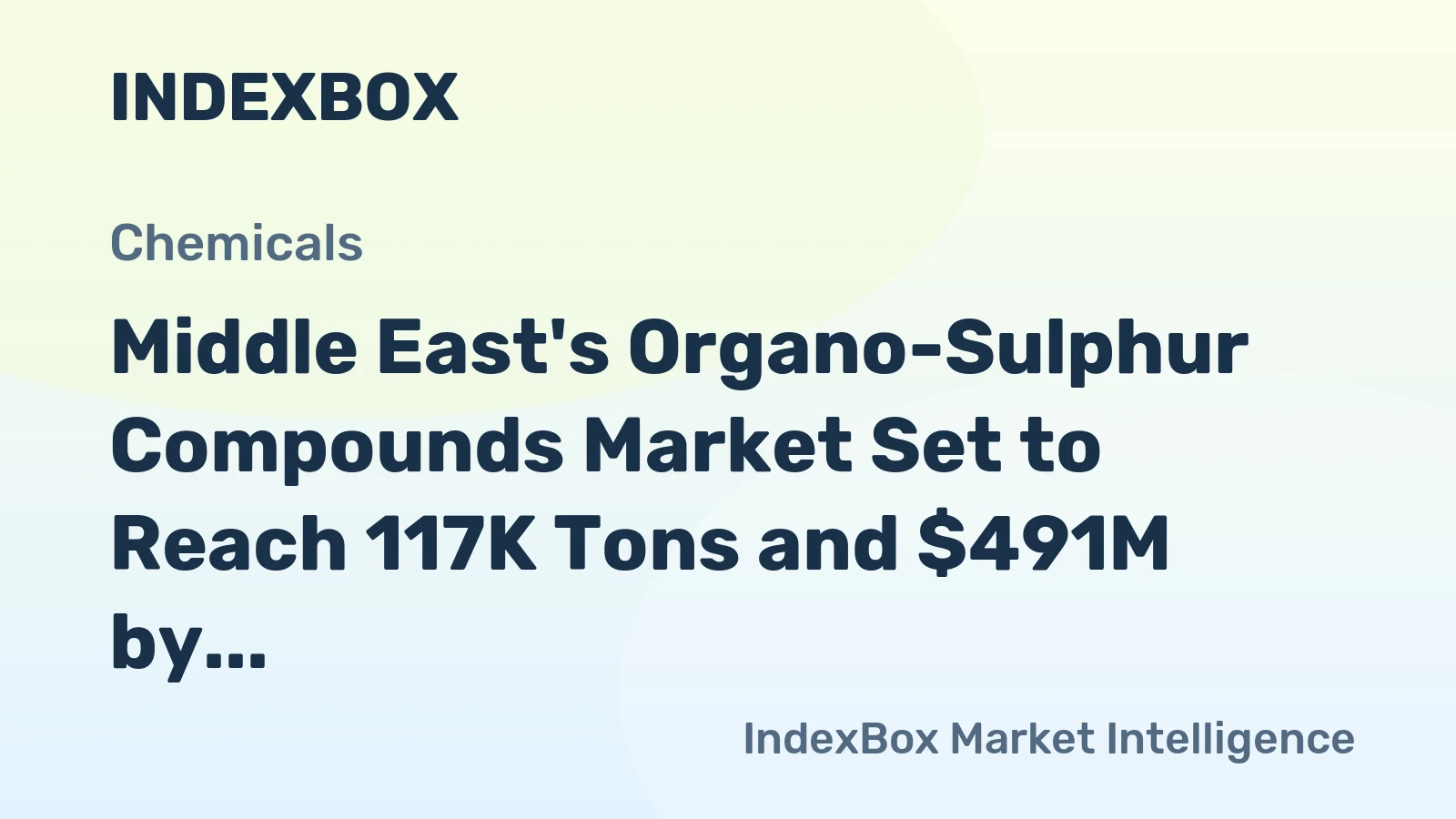 Middle East's Organo-Sulphur Compounds Market Set to Reach 117K Tons and $491M by 2035