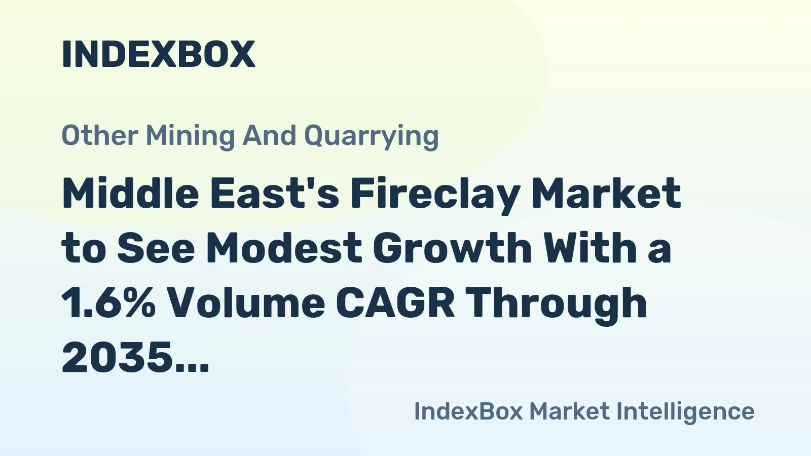 Middle East's Fireclay Market to See Modest Growth With a 1.6% Volume CAGR Through 2035
