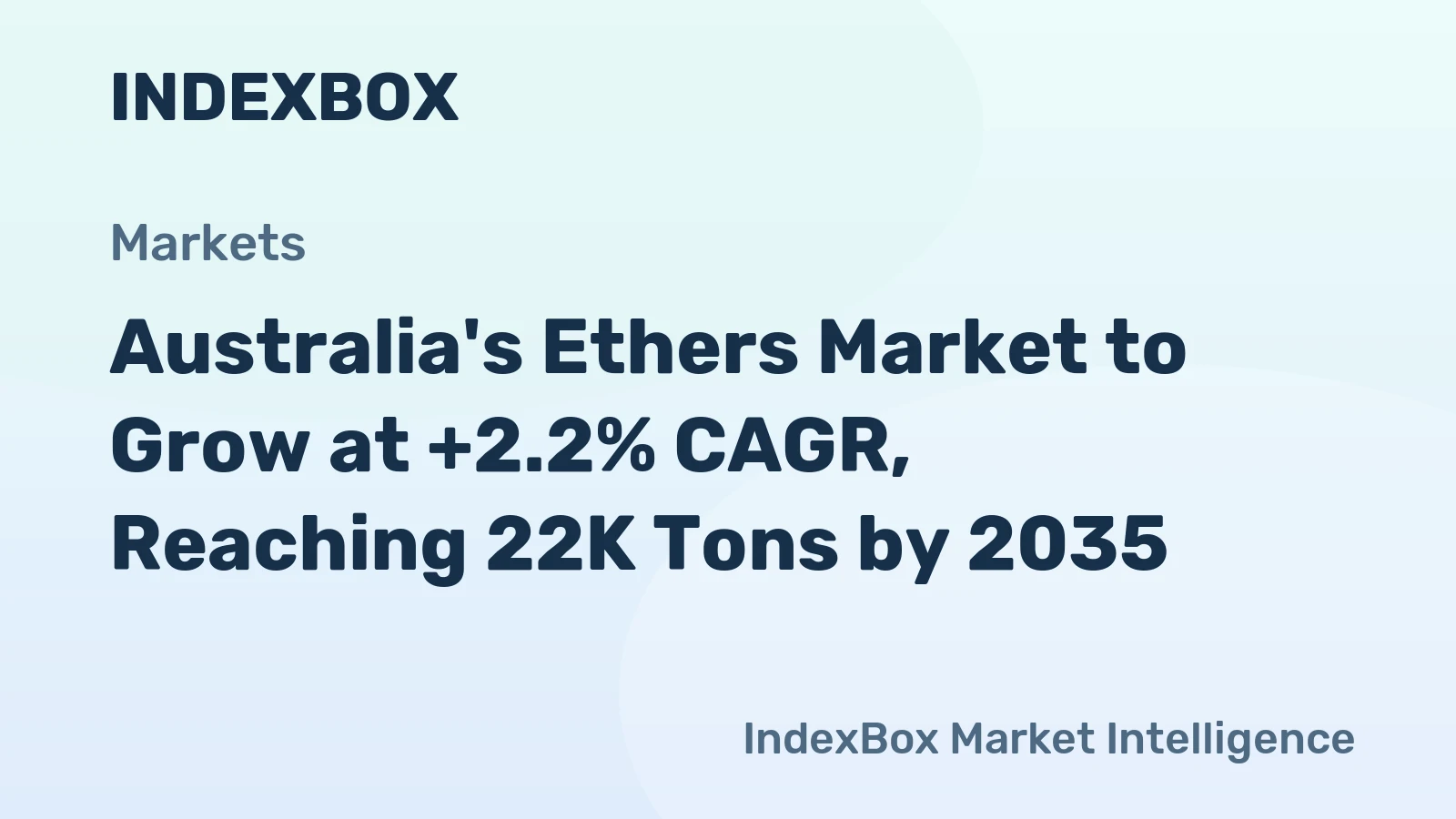 Australia's Ethers Market to Grow at +2.2% CAGR, Reaching 22K Tons by 2035
