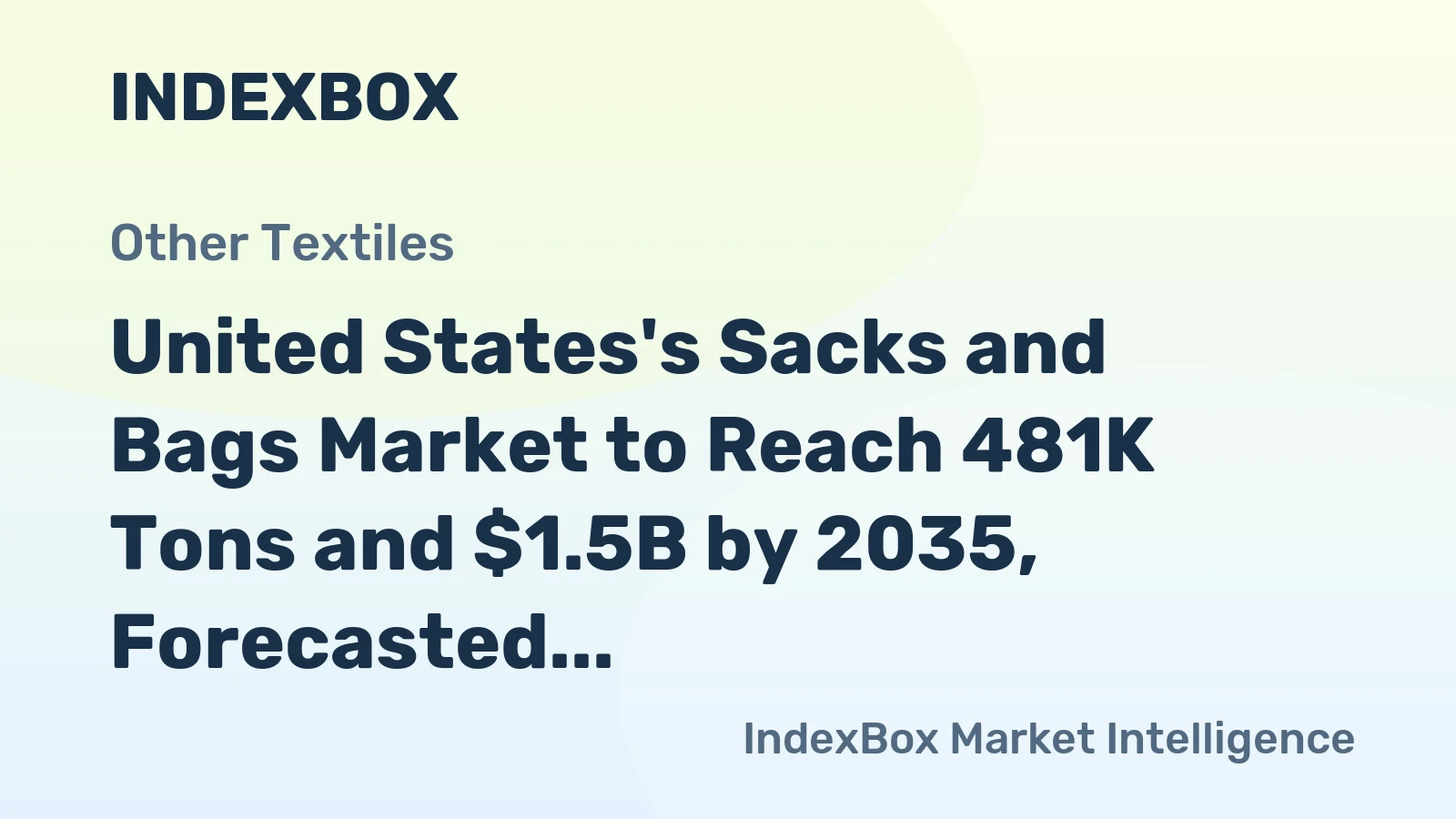 United States's Sacks and Bags Market to Reach 481K Tons and $1.5B by 2035, Forecasted to Grow at +1.9% and +2.6% CAGR Respectively
