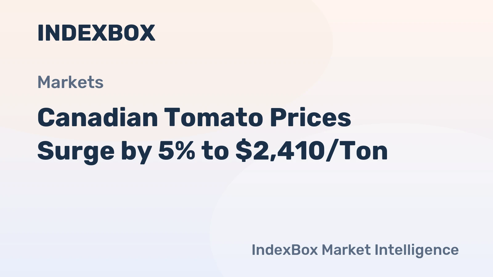 Canadian Tomato Prices Surge by 5% to $2,410/Ton