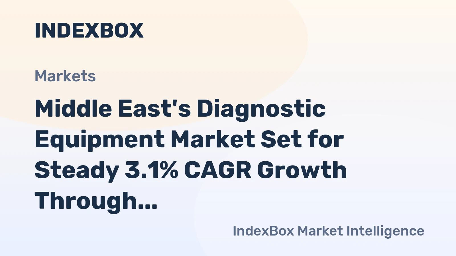 Middle East's Diagnostic Equipment Market Set for Steady 3.1% CAGR Growth Through 2035