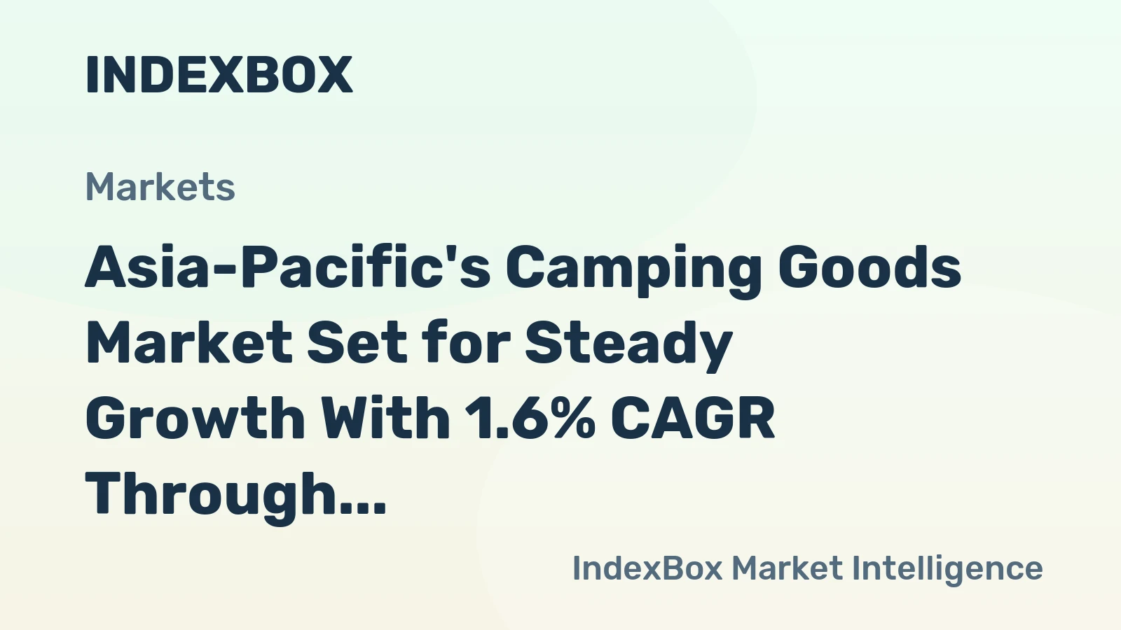 Asia-Pacific's Camping Goods Market Set for Steady Growth With 1.6% CAGR Through 2035