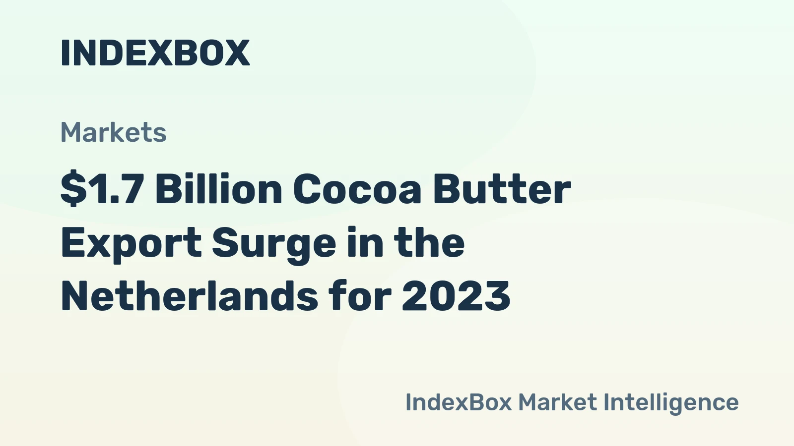 $1.7 Billion Cocoa Butter Export Surge in the Netherlands for 2023