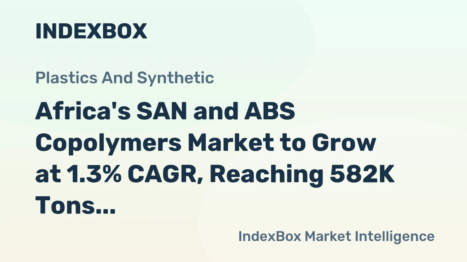 Africa's SAN and ABS Copolymers Market to Grow at 1.3% CAGR, Reaching 582K Tons by 2035
