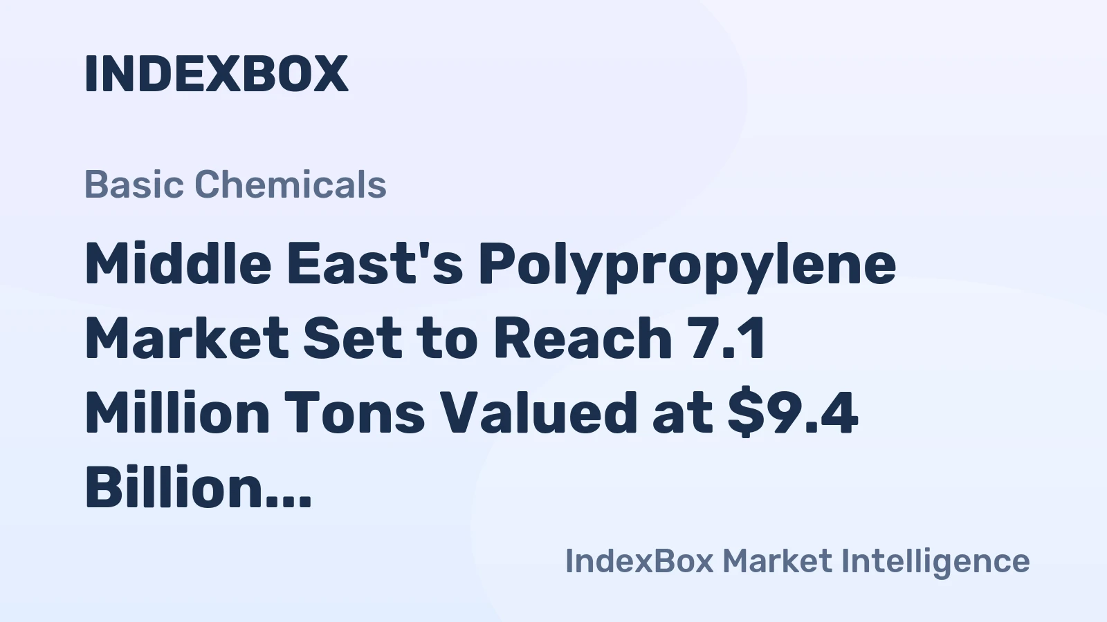 Middle East's Polypropylene Market Set to Reach 7.1 Million Tons Valued at $9.4 Billion