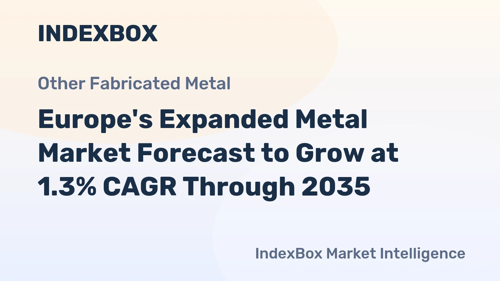 Europe's Expanded Metal Market Forecast to Grow at 1.3% CAGR Through 2035
