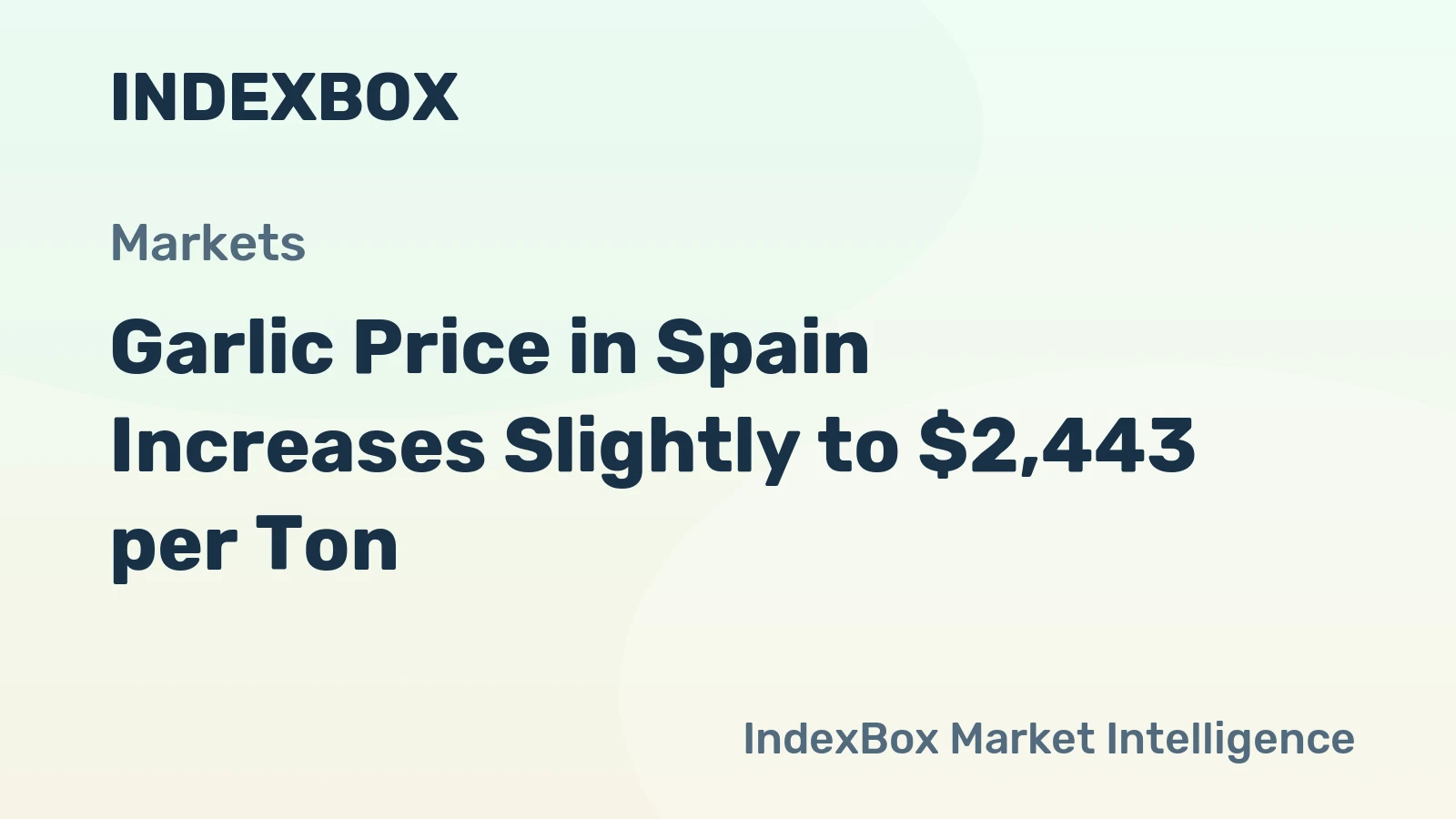 Garlic Price in Spain Increases Slightly to $2,443 per Ton