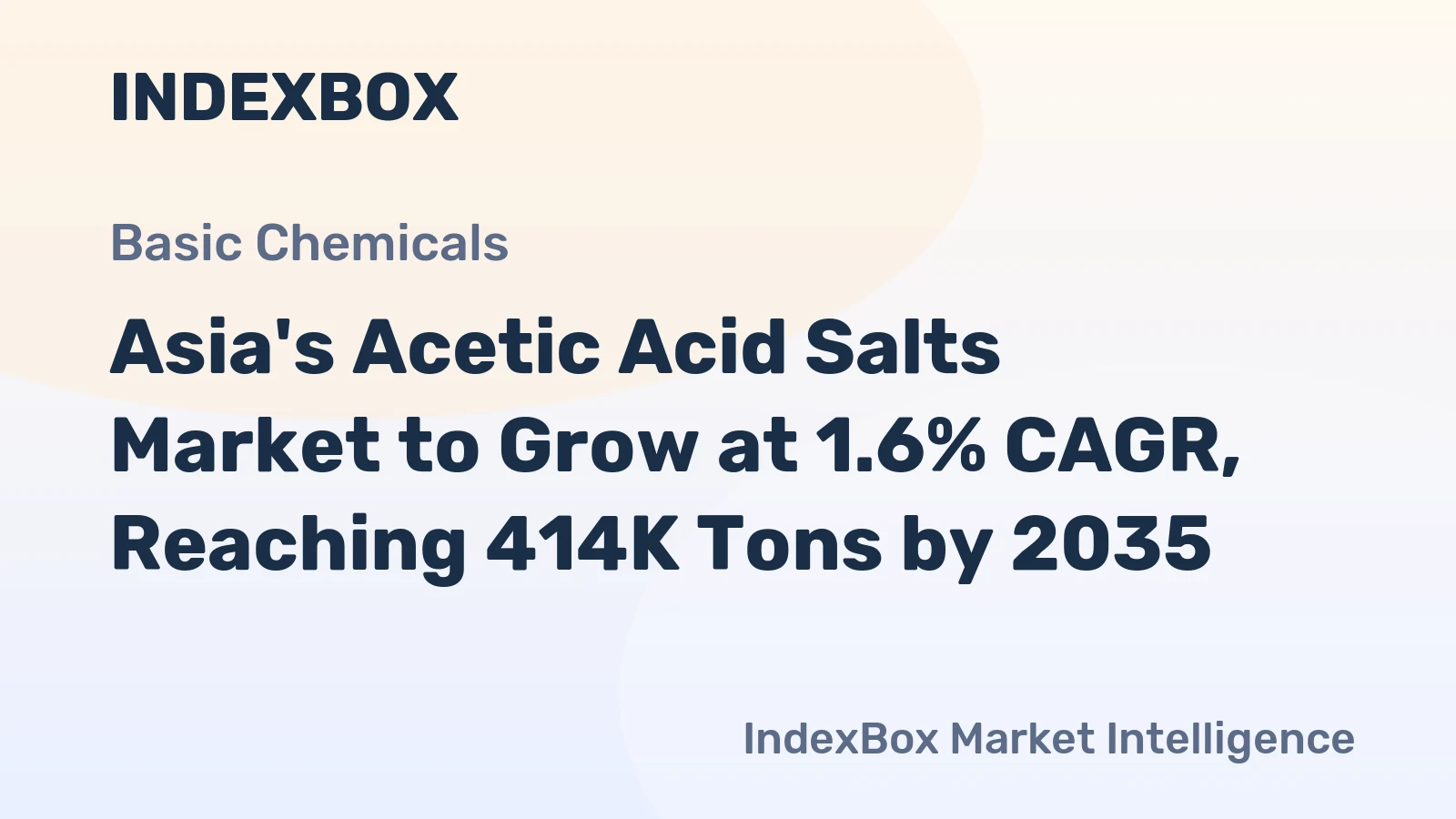 Asia's Acetic Acid Salts Market to Grow at 1.6% CAGR, Reaching 414K Tons by 2035