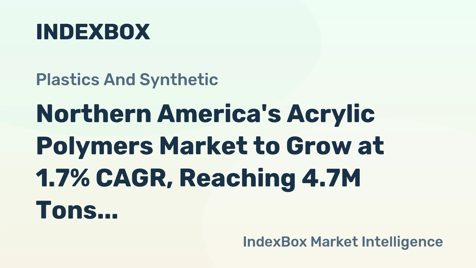 Northern America's Acrylic Polymers Market to Grow at 1.7% CAGR, Reaching 4.7M Tons by 2035