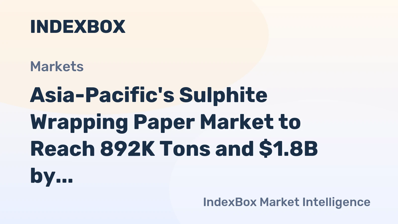 Asia-Pacific's Sulphite Wrapping Paper Market to Reach 892K Tons and $1.8B by 2035