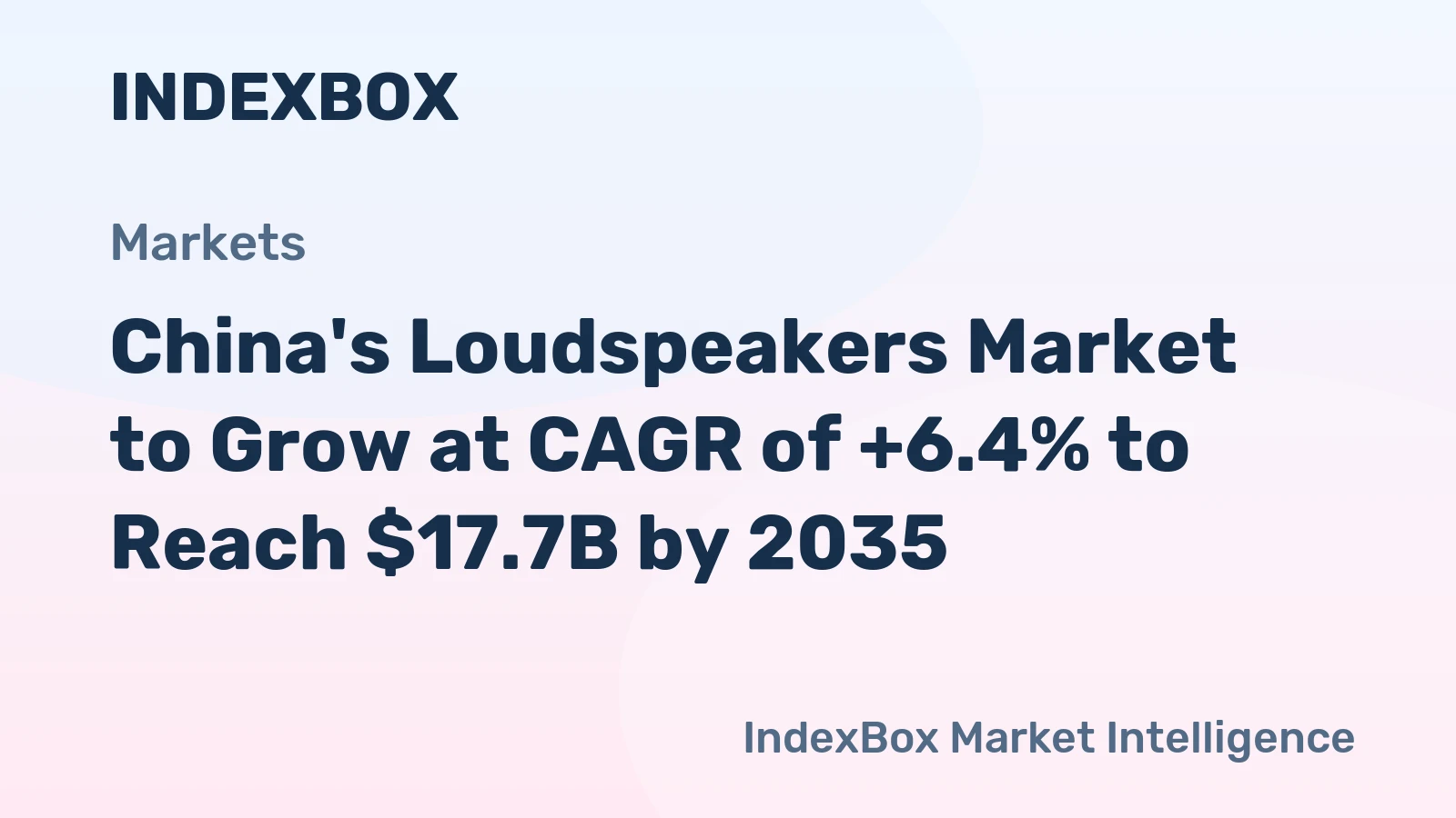 China's Loudspeakers Market to Grow at CAGR of +6.4% to Reach $17.7B by 2035