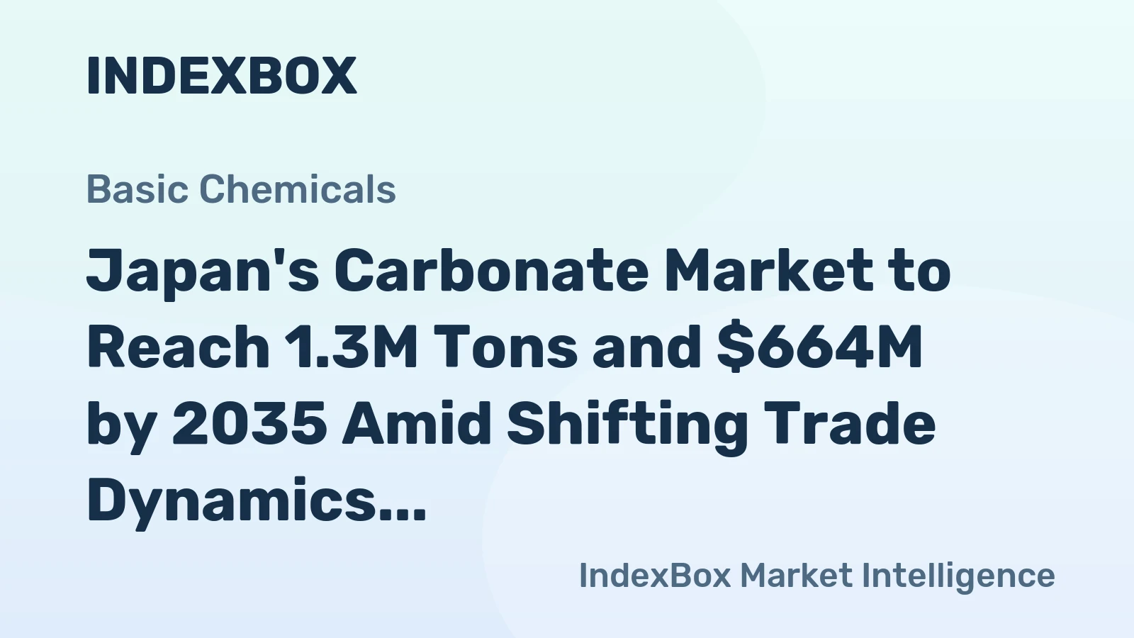 Japan's Carbonate Market to Reach 1.3M Tons and $664M by 2035 Amid Shifting Trade Dynamics