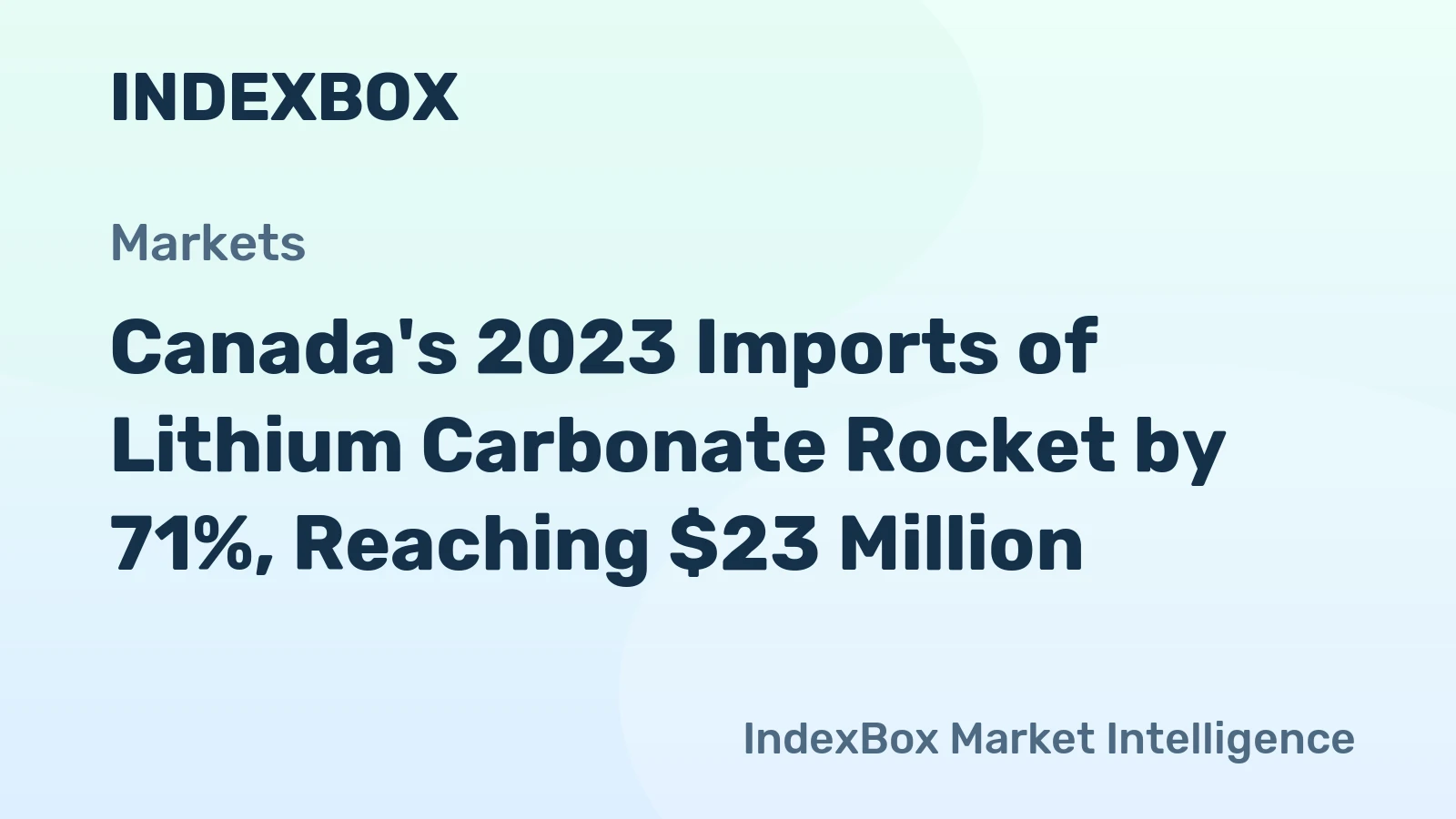 Canada's 2023 Imports of Lithium Carbonate Rocket by 71%, Reaching $23 Million