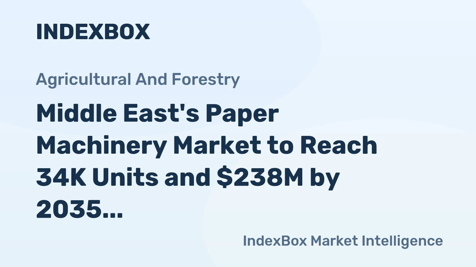Middle East's Paper Machinery Market to Reach 34K Units and $238M by 2035 After 2024 Contraction