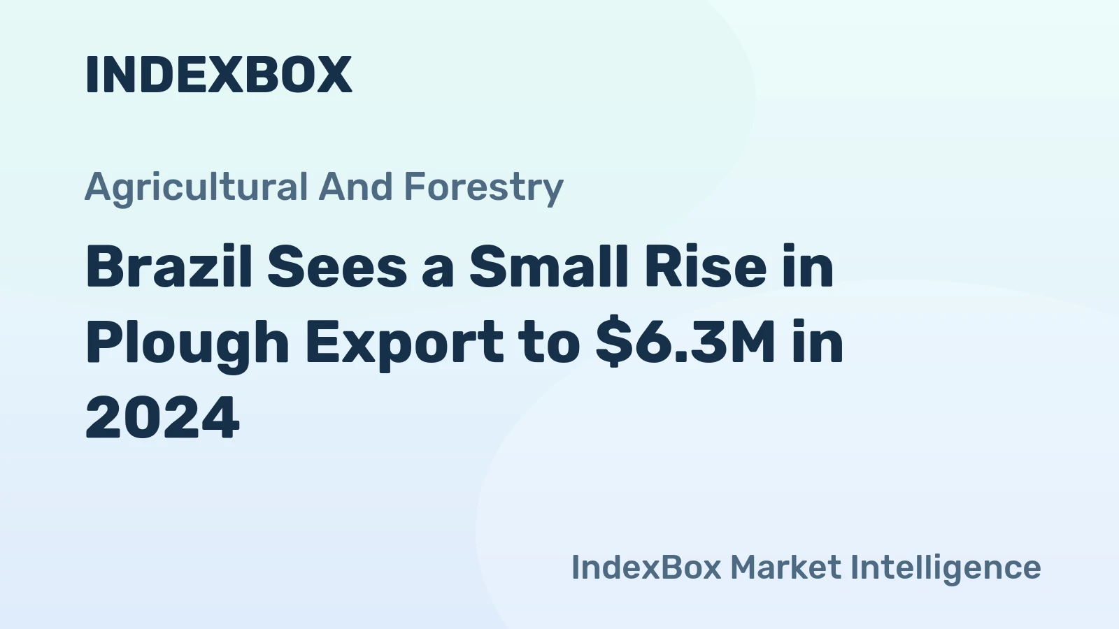 Brazil Sees a Small Rise in Plough Export to $6.3M in 2024