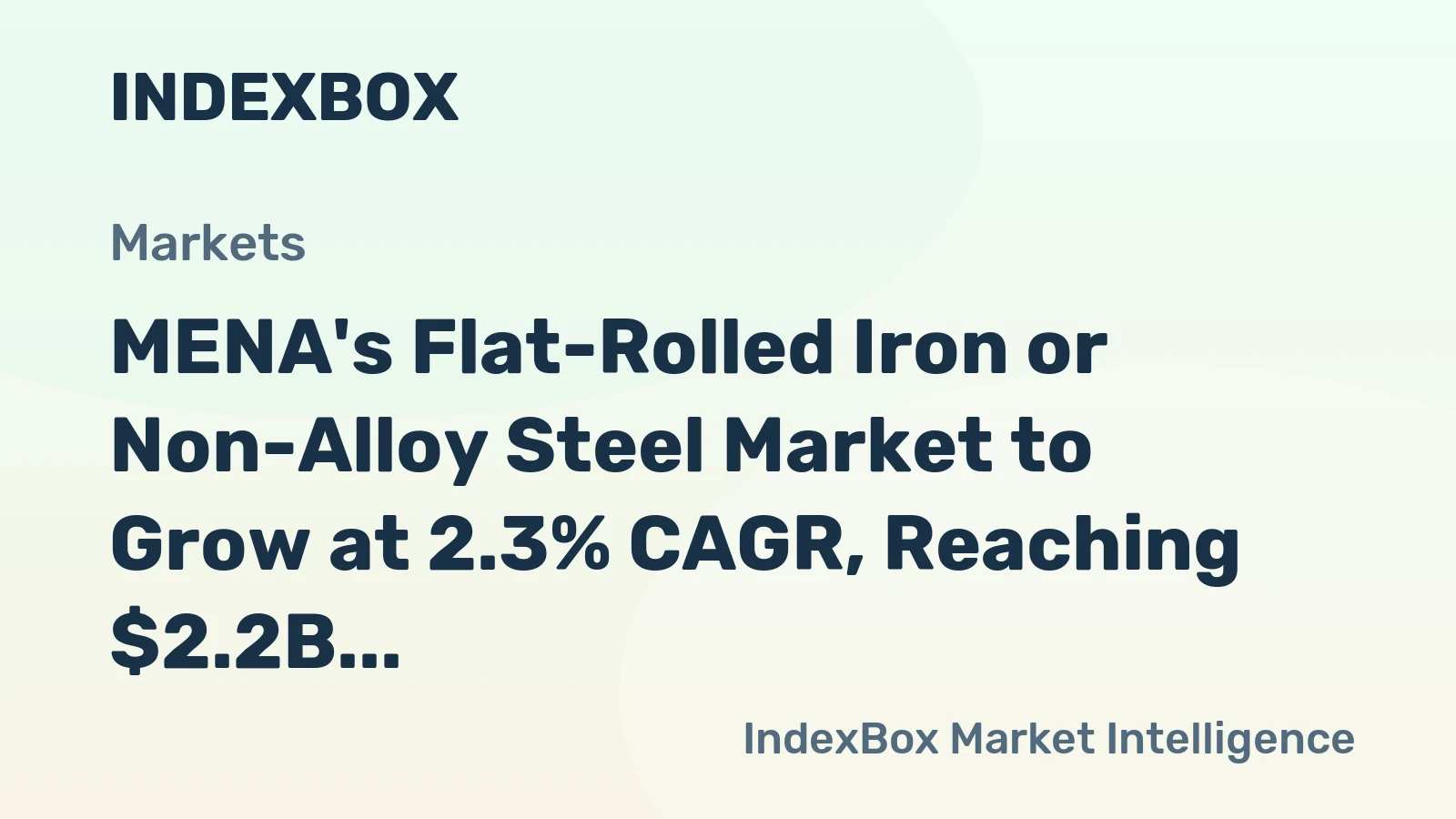 MENA's Flat-Rolled Iron or Non-Alloy Steel Market to Grow at 2.3% CAGR, Reaching $2.2B by 2035