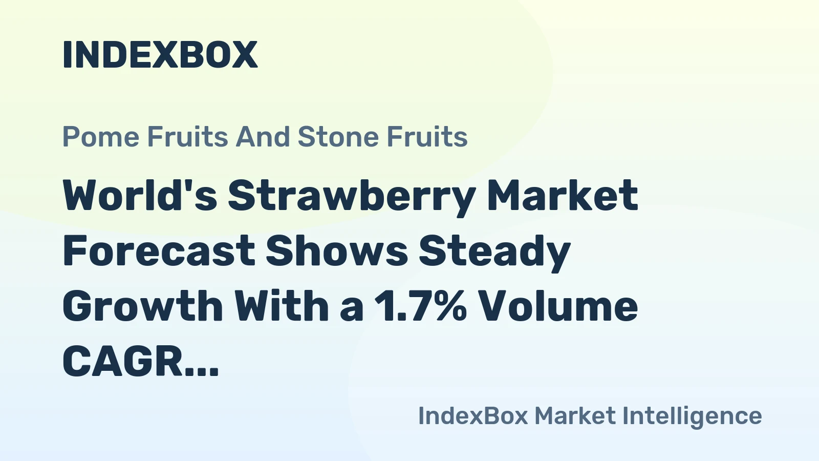 World's Strawberry Market Forecast Shows Steady Growth With a 1.7% Volume CAGR Through 2035