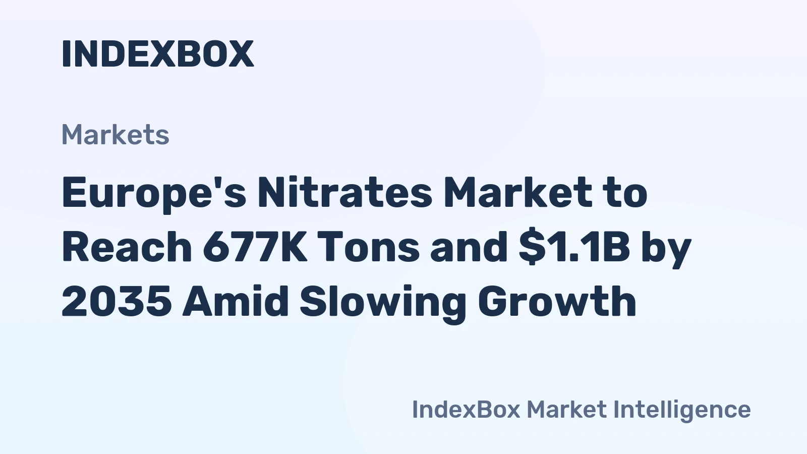 Europe's Nitrates Market to Reach 677K Tons and $1.1B by 2035 Amid Slowing Growth