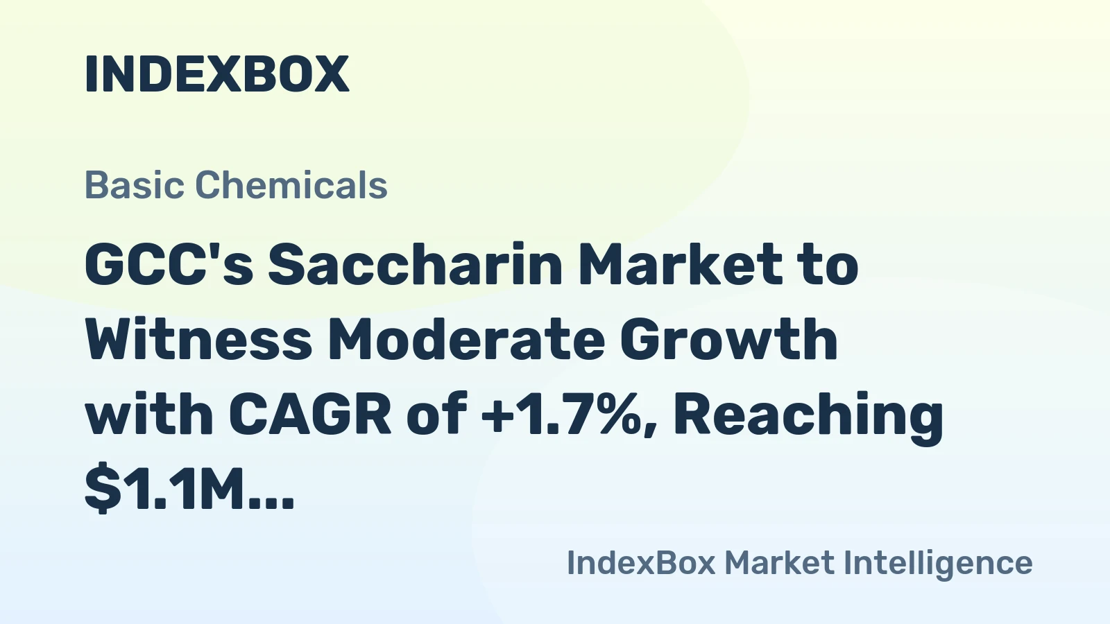 GCC's Saccharin Market to Witness Moderate Growth with CAGR of +1.7%, Reaching $1.1M by 2035