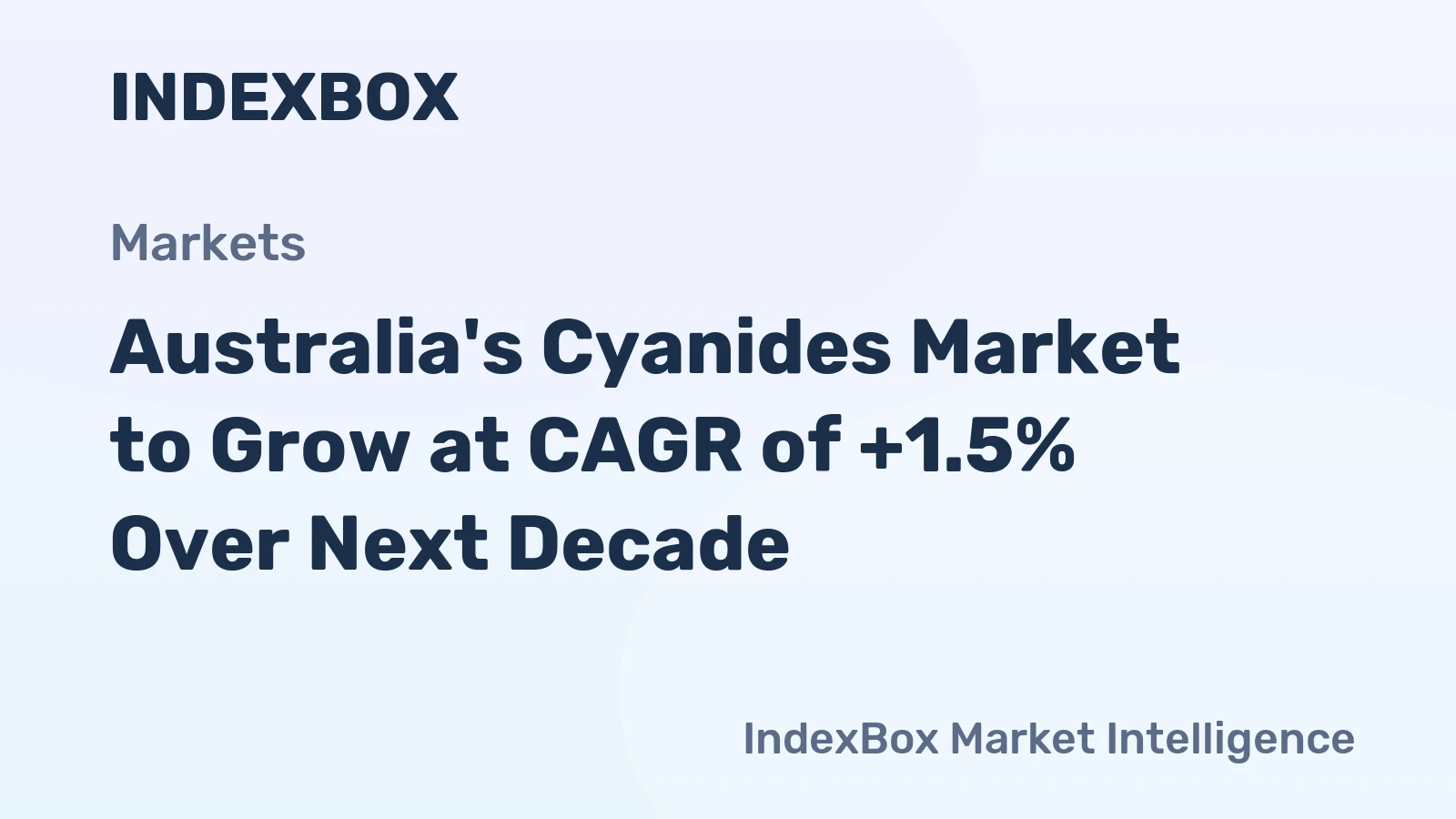 Australia's Cyanides Market to Grow at CAGR of +1.5% Over Next Decade