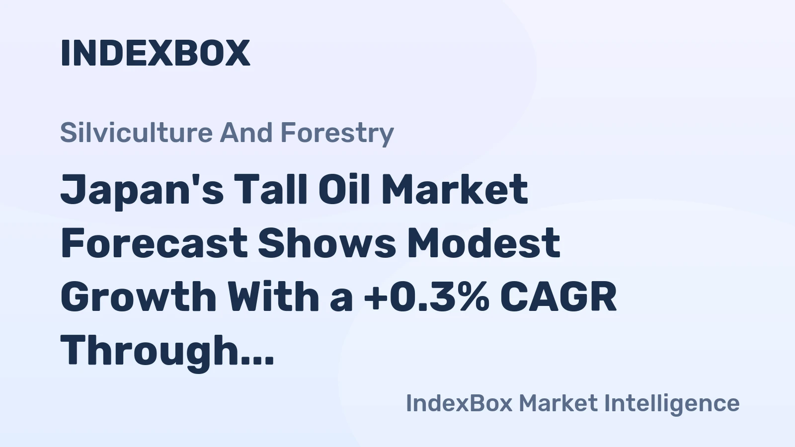 Japan's Tall Oil Market Forecast Shows Modest Growth With a +0.3% CAGR Through 2035