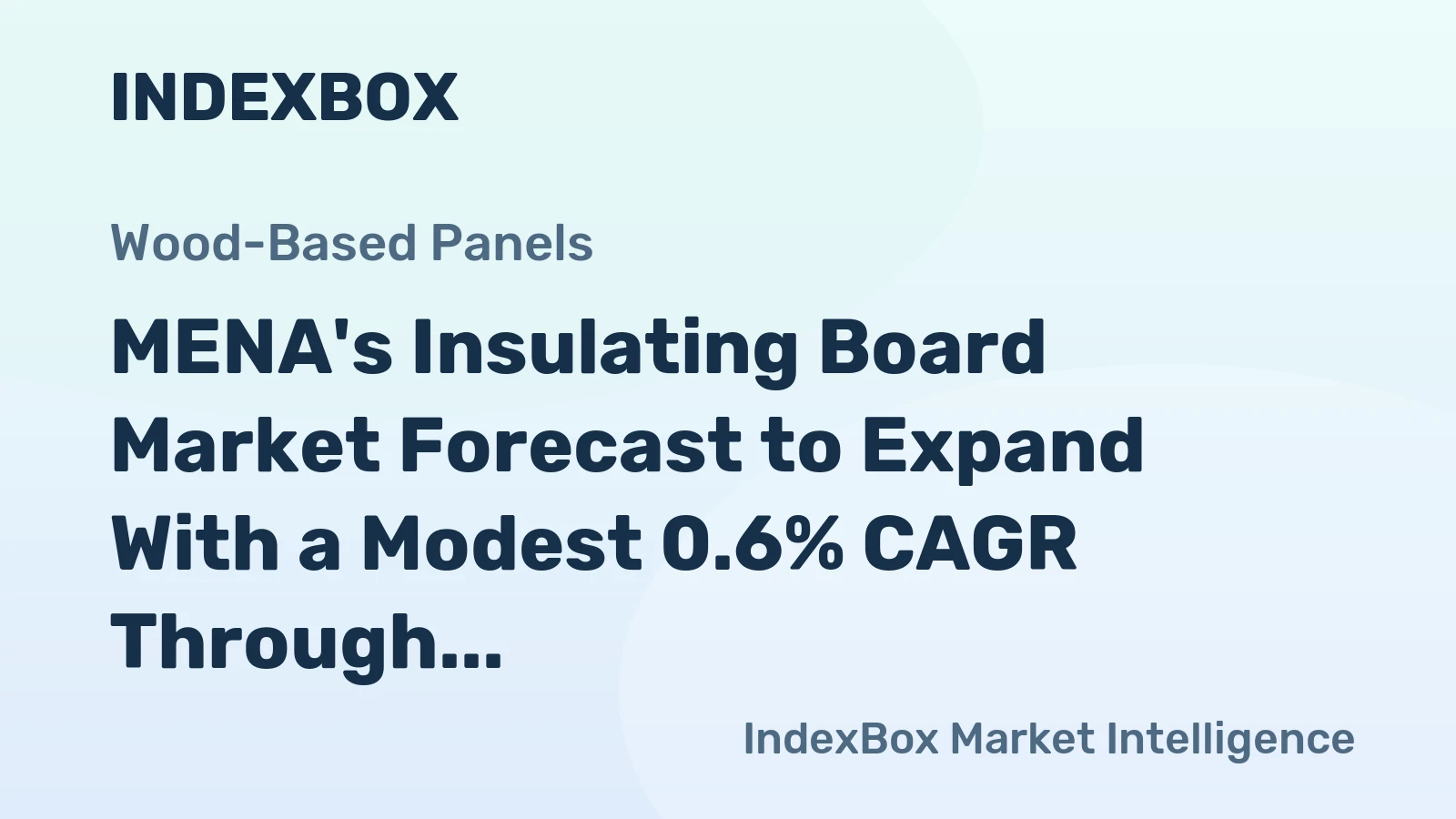 MENA's Insulating Board Market Forecast to Expand With a Modest 0.6% CAGR Through 2035