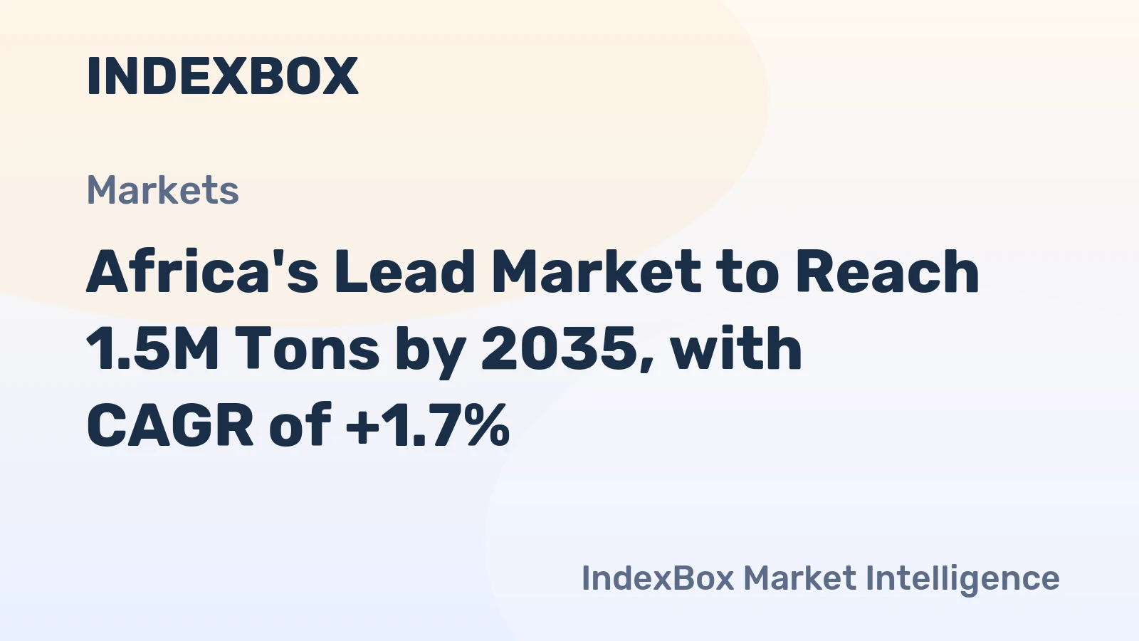 Africa's Lead Market to Reach 1.5M Tons by 2035, with CAGR of +1.7%