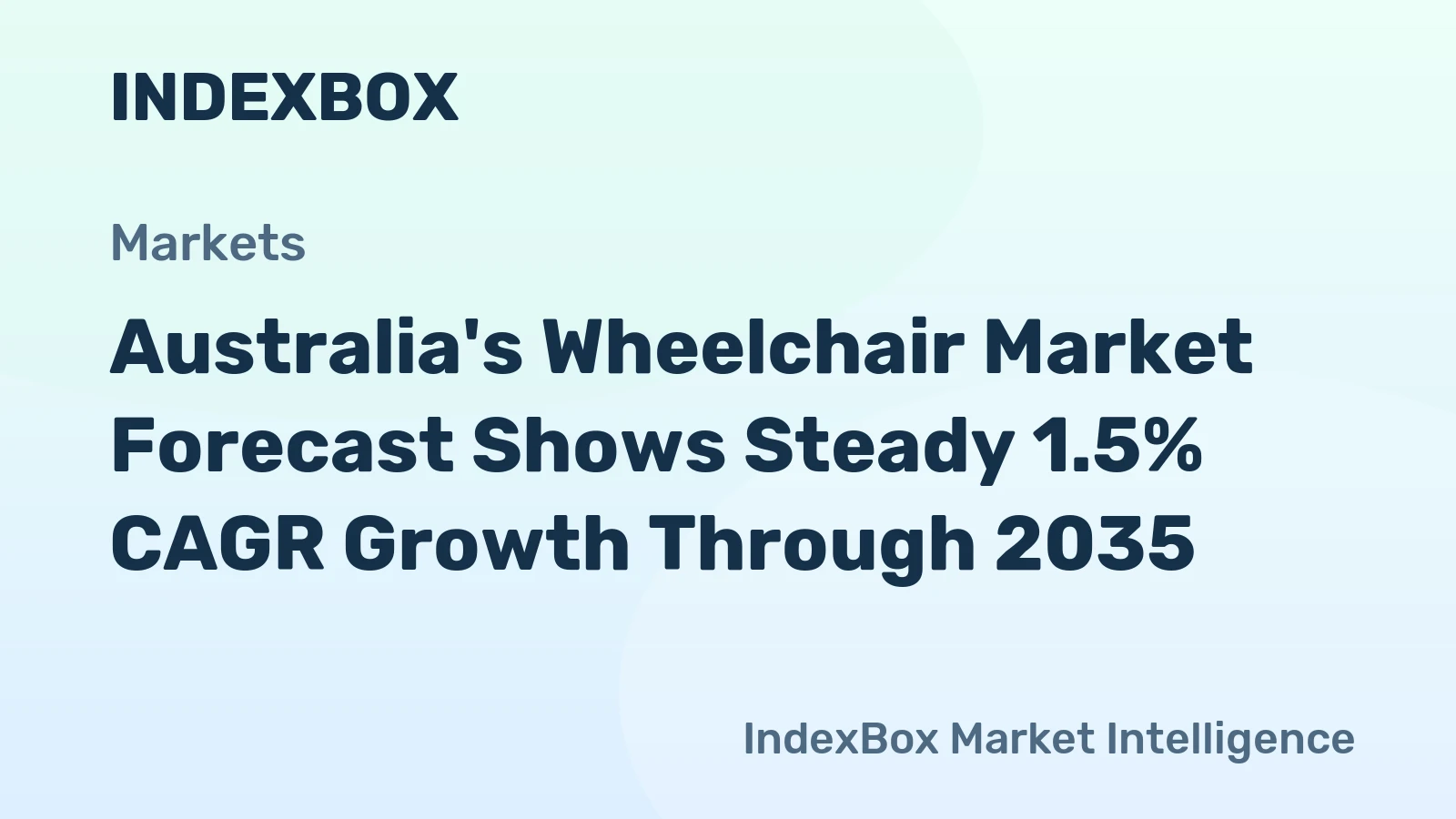 Australia's Wheelchair Market Forecast Shows Steady 1.5% CAGR Growth Through 2035