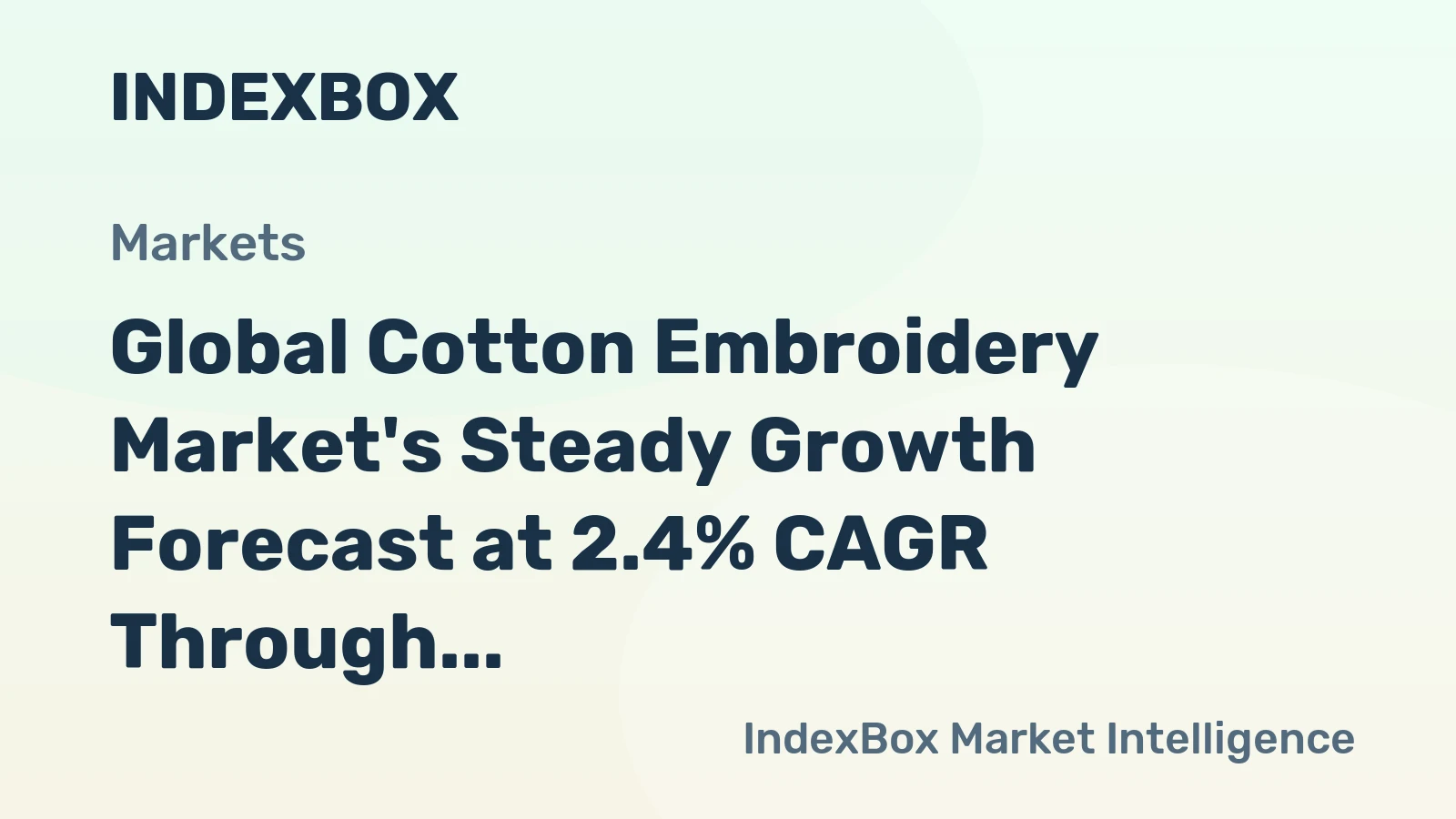 Global Cotton Embroidery Market's Steady Growth Forecast at 2.4% CAGR Through 2035
