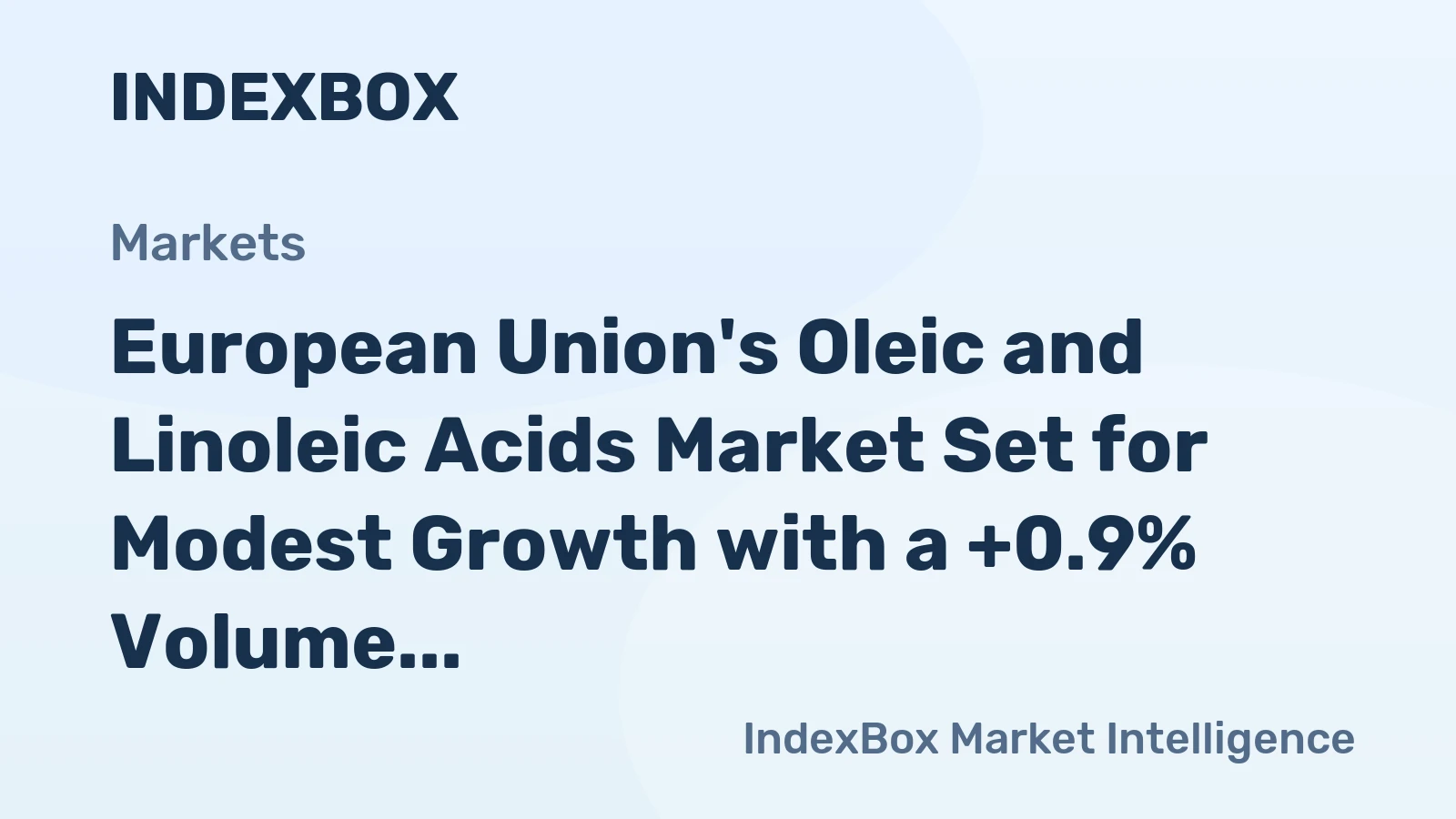 European Union's Oleic and Linoleic Acids Market Set for Modest Growth with a +0.9% Volume CAGR Through 2035
