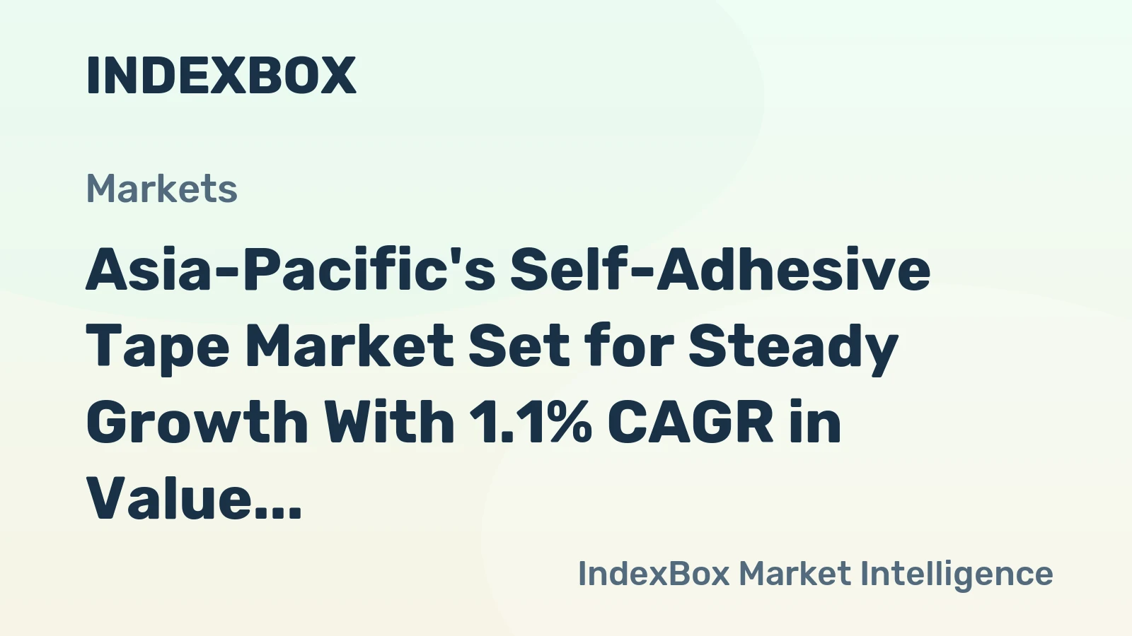 Asia-Pacific's Self-Adhesive Tape Market Set for Steady Growth With 1.1% CAGR in Value