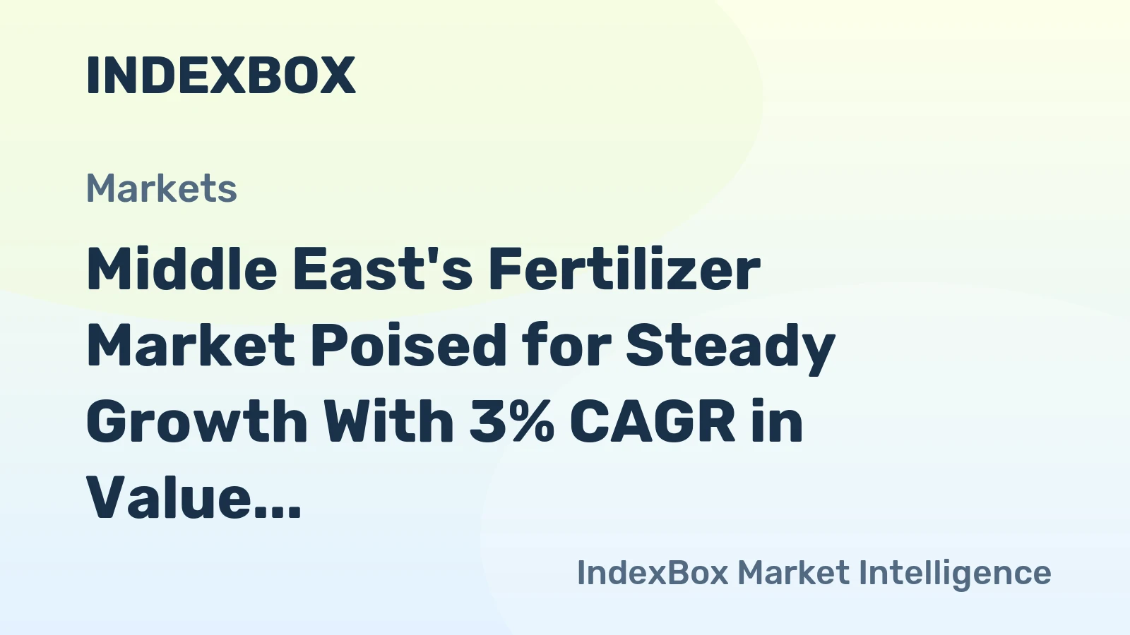 Middle East's Fertilizer Market Poised for Steady Growth With 3% CAGR in Value Through 2035