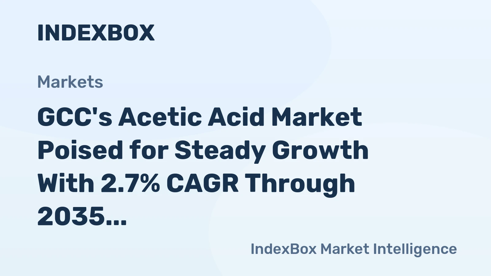 GCC's Acetic Acid Market Poised for Steady Growth With 2.7% CAGR Through 2035