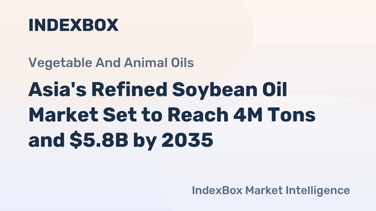 Asia's Refined Soybean Oil Market Set to Reach 4M Tons and $5.8B by 2035