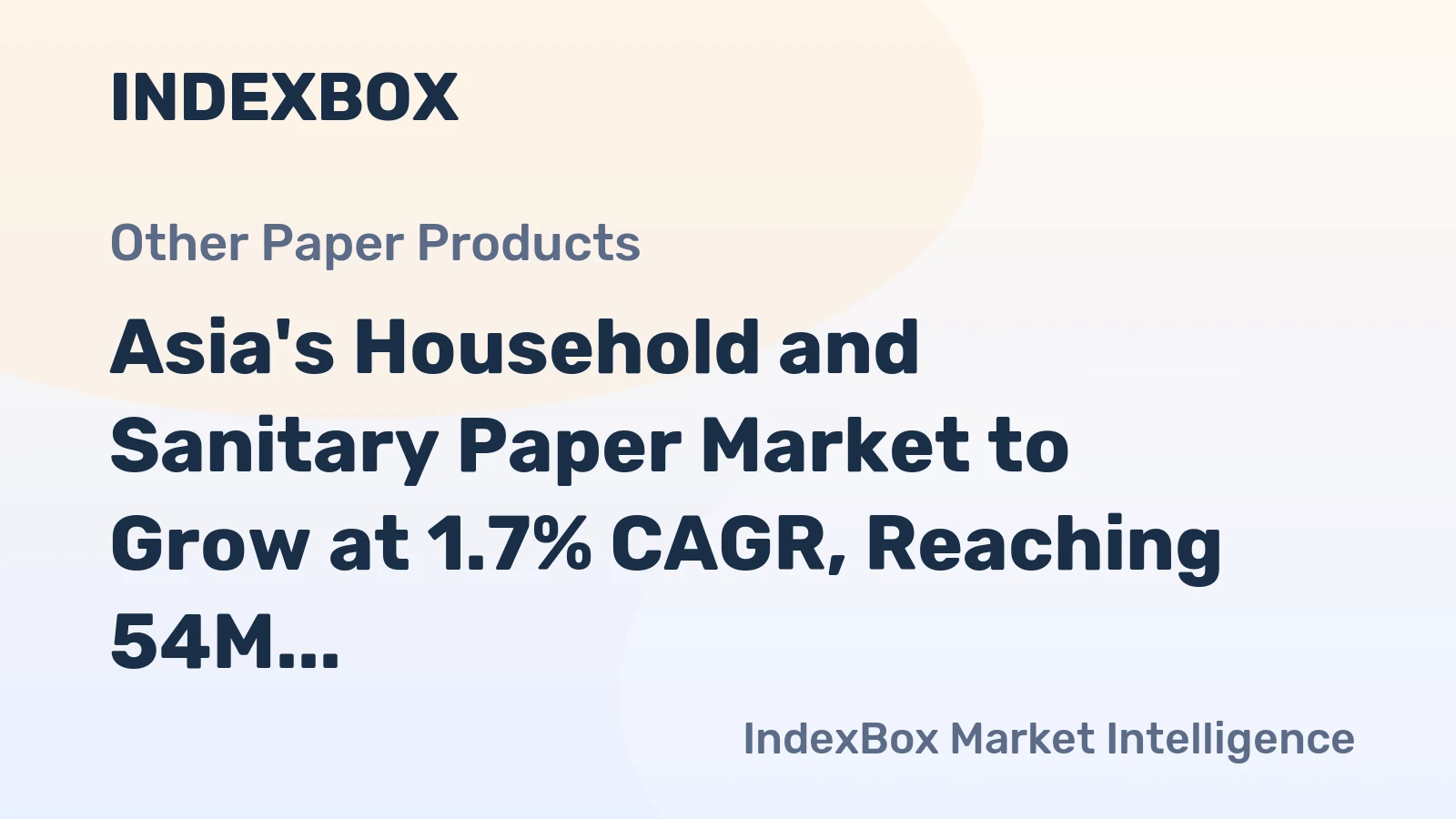 Asia's Household and Sanitary Paper Market to Grow at 1.7% CAGR, Reaching 54M Tons by 2035