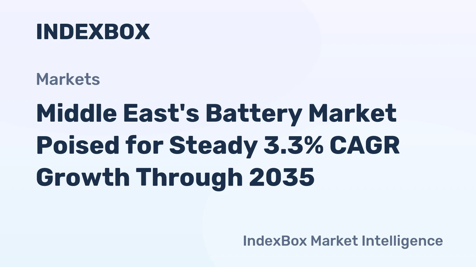 Middle East's Battery Market Poised for Steady 3.3% CAGR Growth Through 2035
